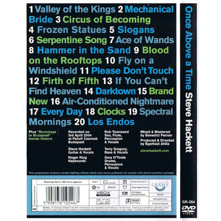 Steve Hackett Once Above a Time (DVD) – GR1993 Records